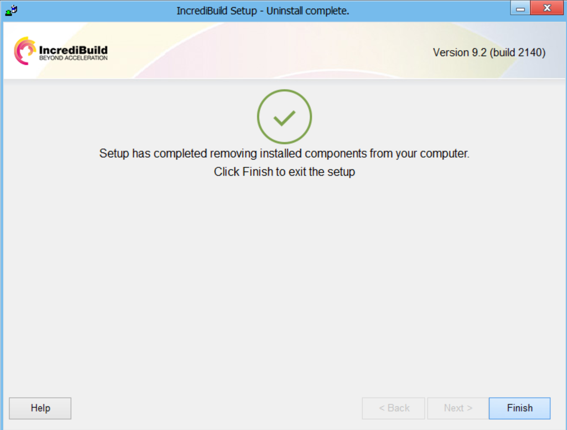Incredibuild エンタープライズのアンインストール