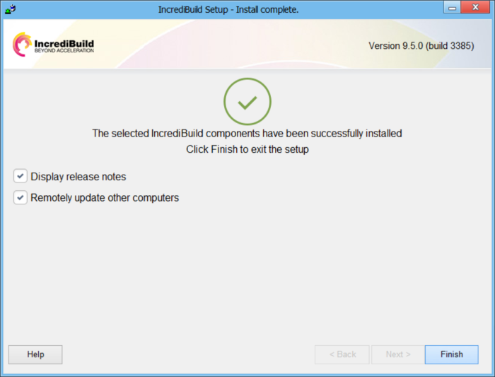 Incredibuild のアップグレード