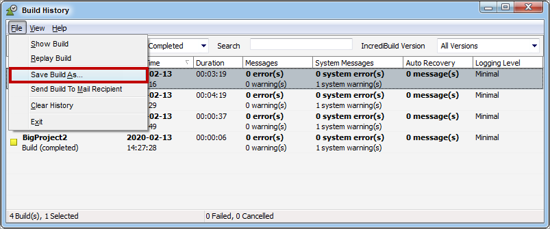 Exporting Logs to Support