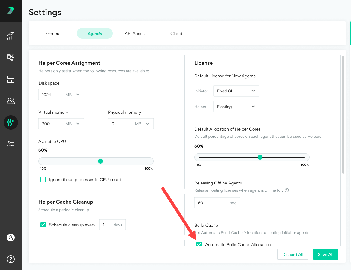 Build Cache - Basic Settings and Configuration