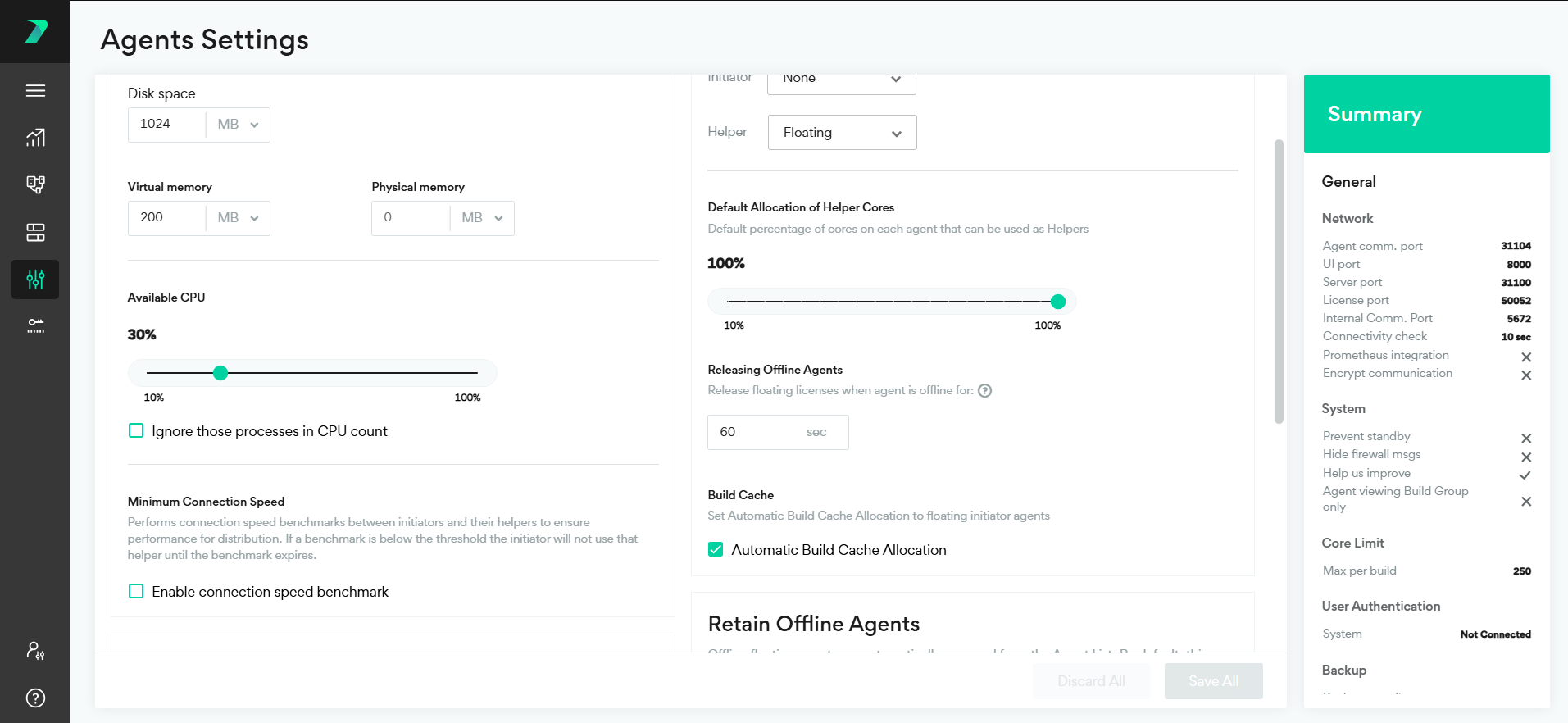 Build Cache - Basic Settings and Configuration