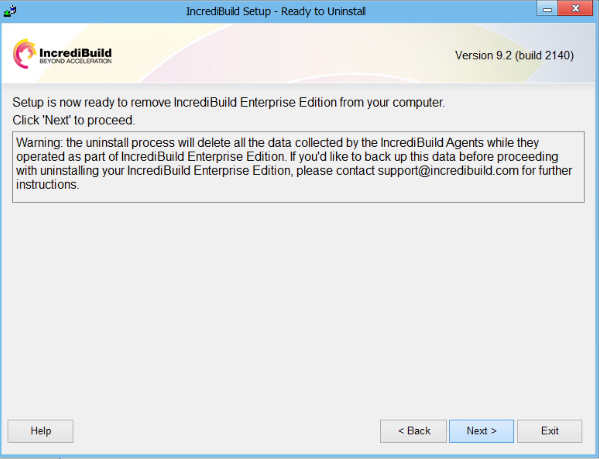Uninstalling Incredibuild Enterprise Edition