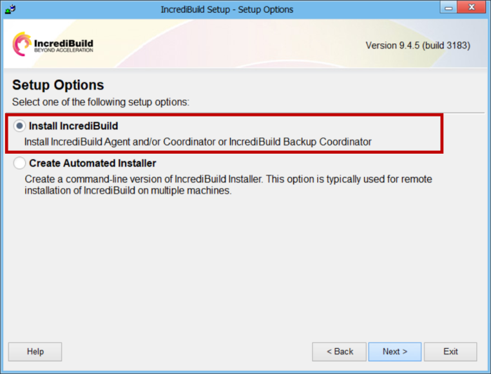 Standard Incredibuild Installation